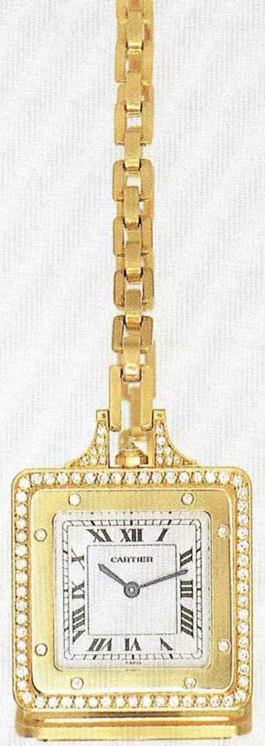 Cartier, Paris, present series, Swiss. Very elegant 18K gold diamond ...