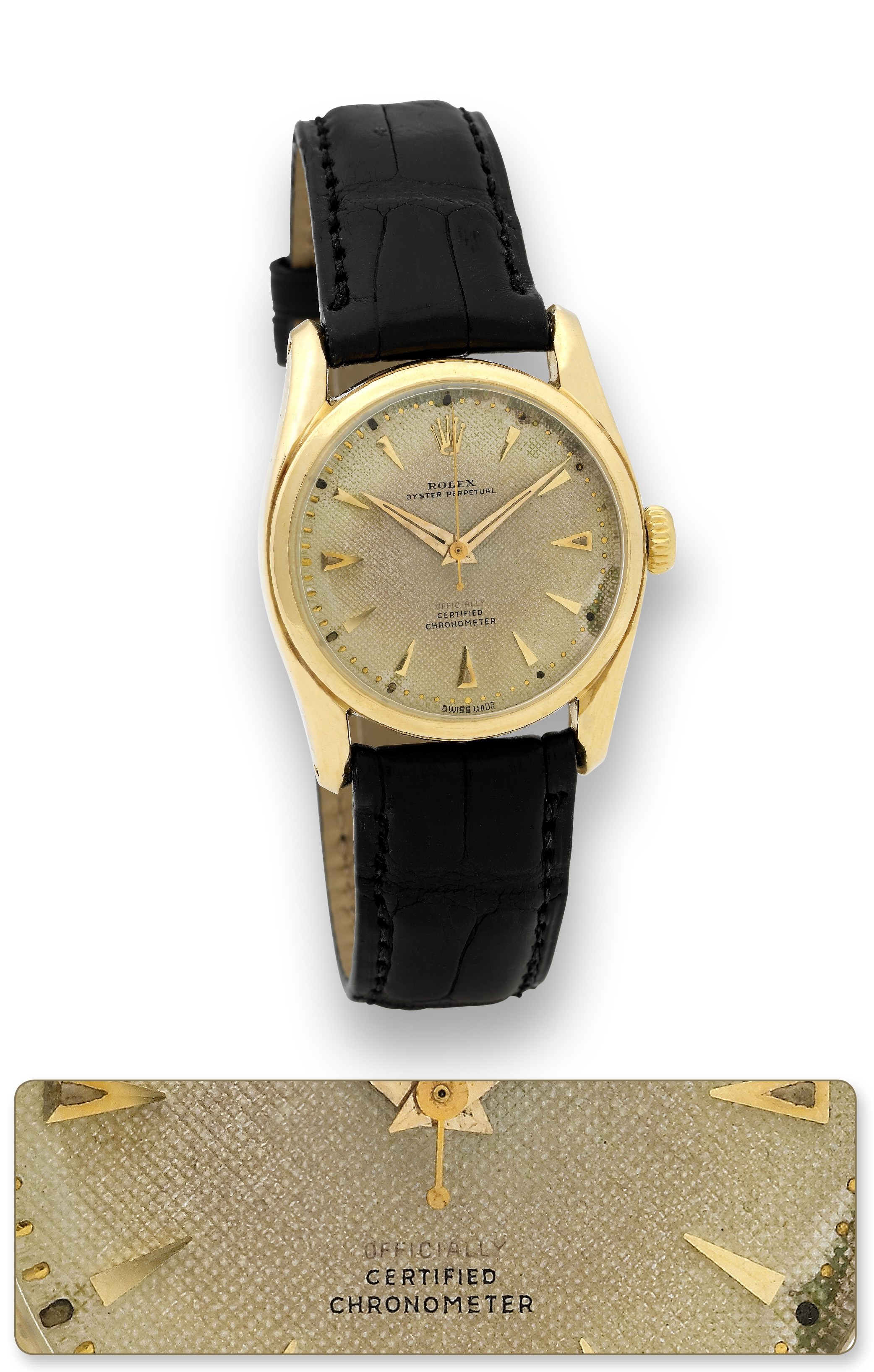 Rolex Yellow Gold 'Bombay' Honeycomb Dial Rolex, 'Oyster Perpetual ...