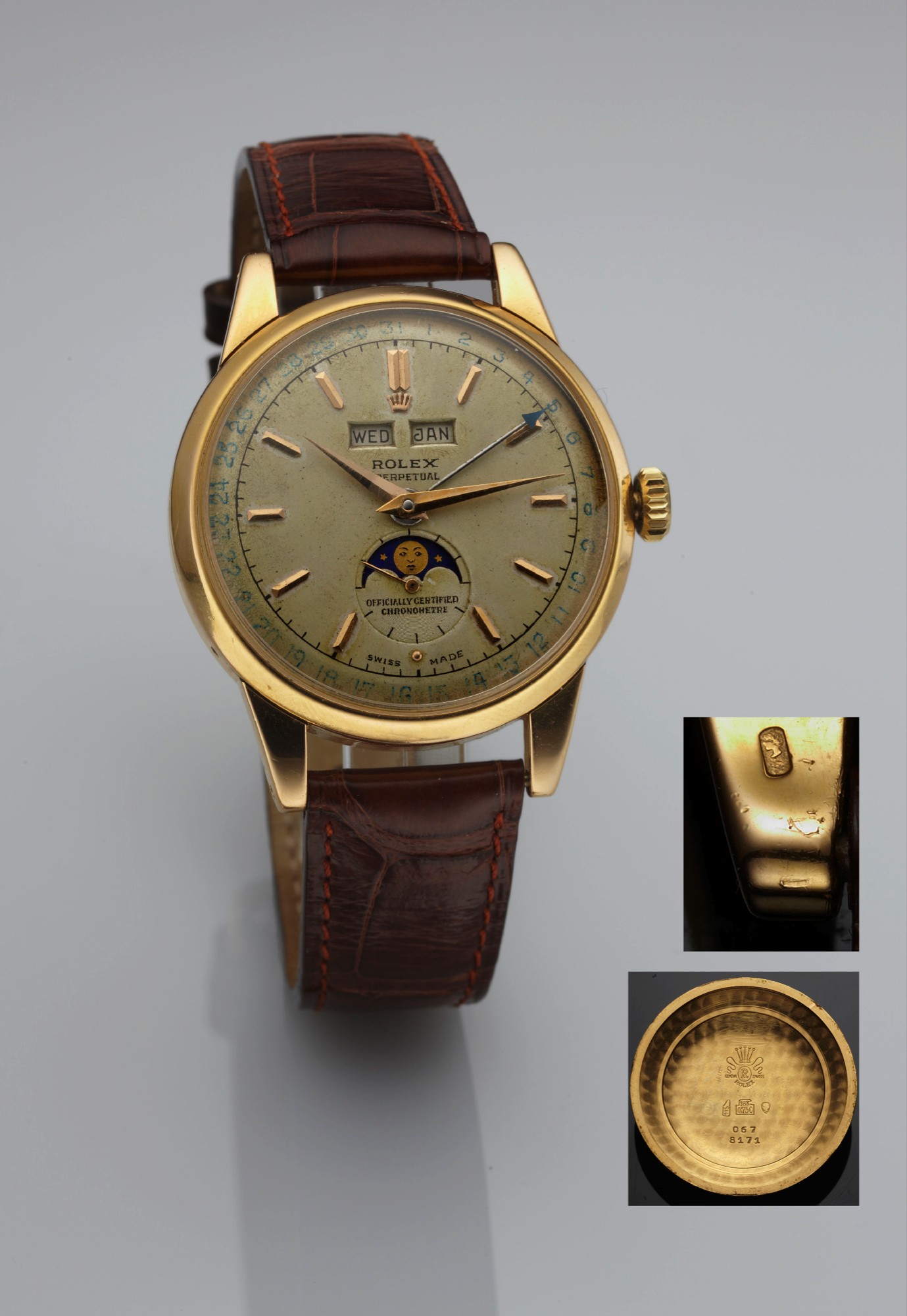 ROLEX REF. 8171 PADELLONE YELLOW GOLD Rolex, Perpetual, Officially ...