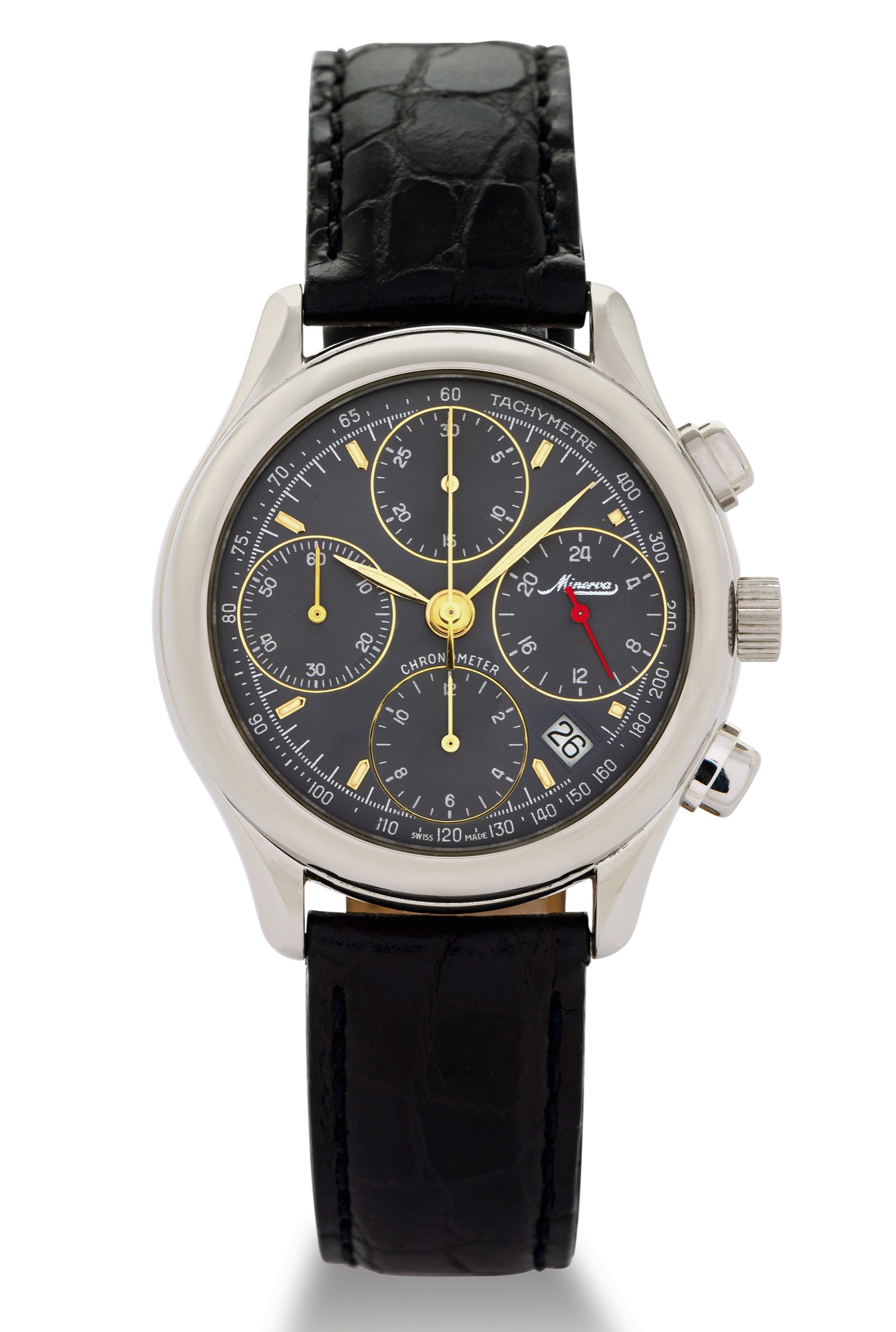 MINERVA STAINLESS STEEL AUTOMATIC CHRONOGRAPH GMT Minerva, "Automatic ...