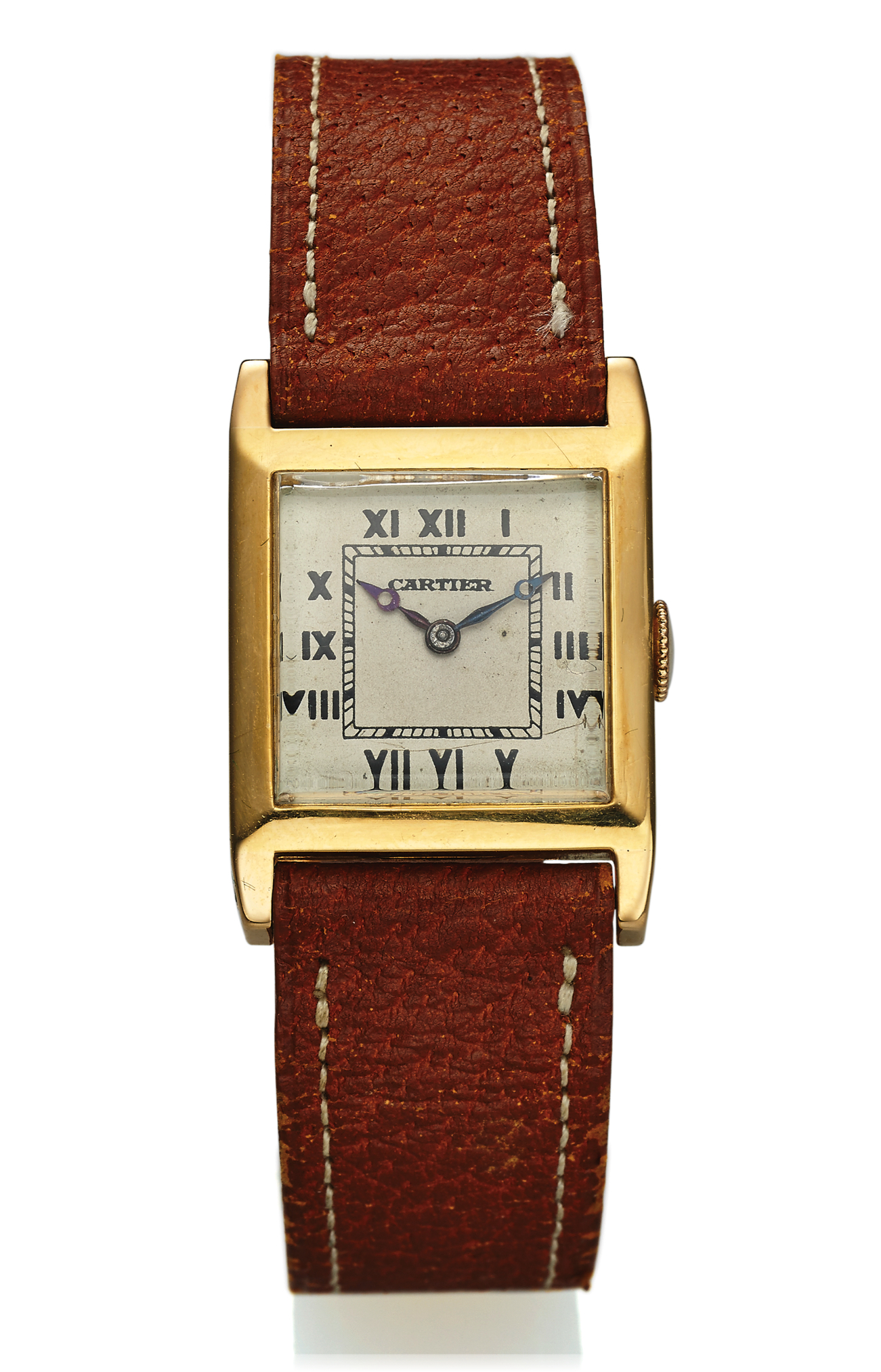 CARTIER SQUARE YELLOW GOLD Cartier, Paris, movement No. 418490, case No ...