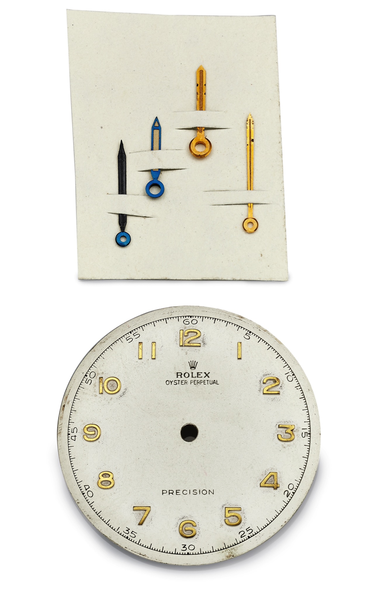 ROLEX DIAL & HANDS REF. 6084 OYSTER PERPETUAL Rolex Dial and 2 pair of ...
