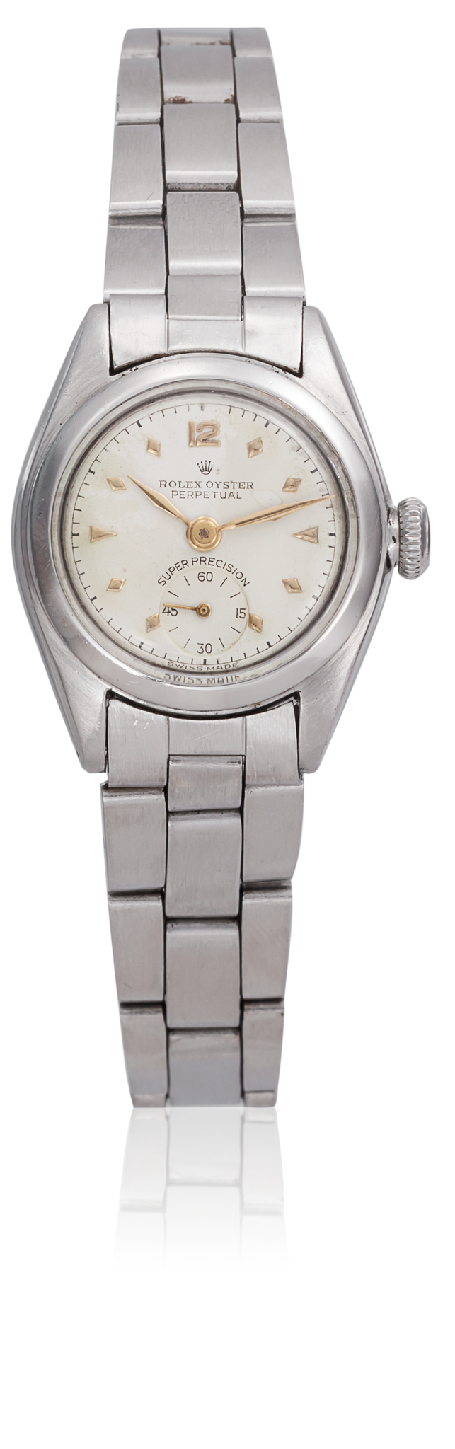 Rolex Ref. 5002, lady’s, self-winding; “Super Precision”; “Bubble Back ...