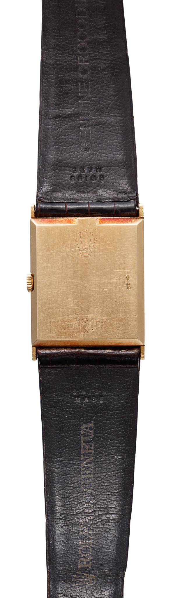 Rolex Ref. 4127, “Clous de Paris” hobnail bezel, wood dial; “Cellini ...