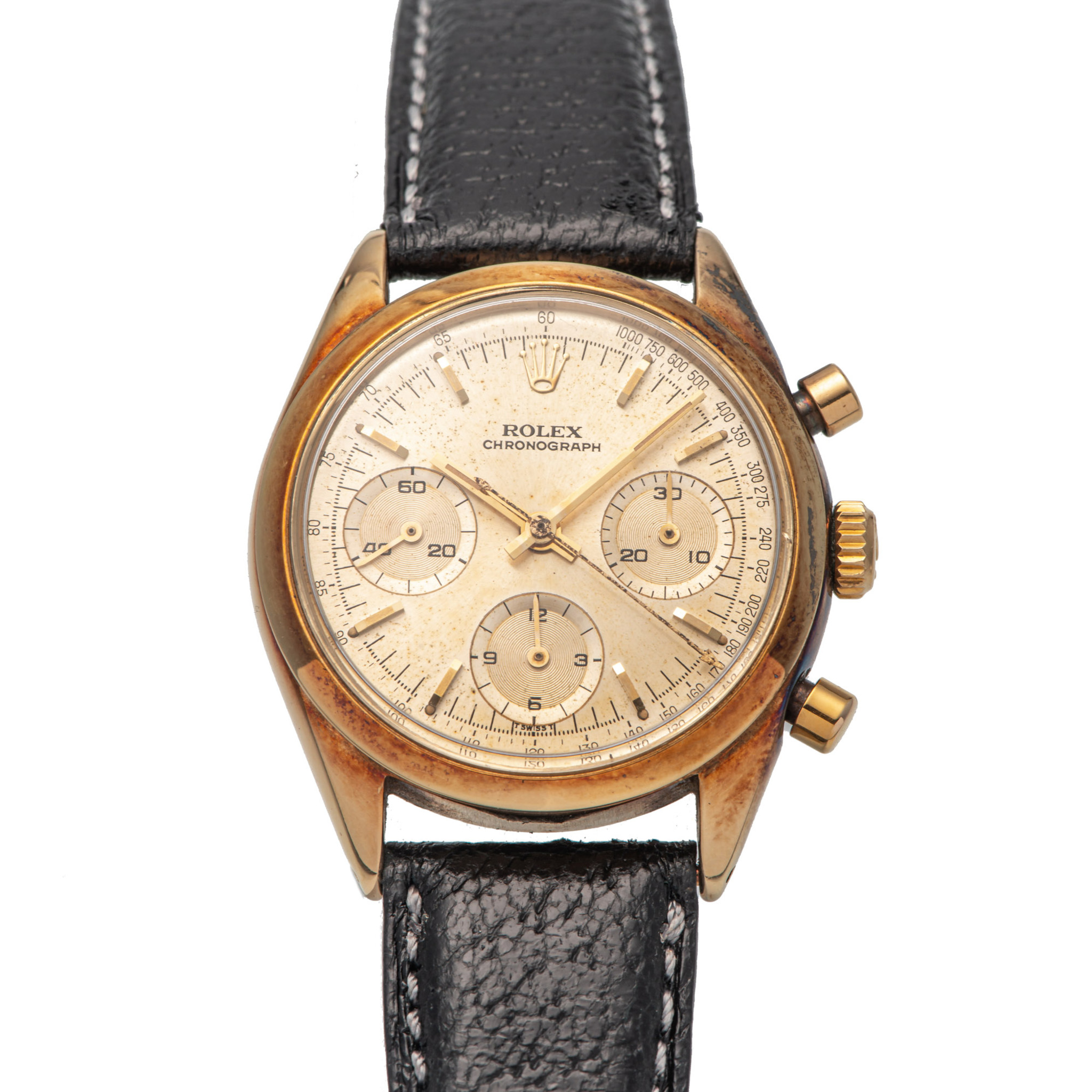 ROLEX, REF. 6238, PRE-DAYTONA, GREY & BRONZE DIAL, YELLOW GOLD ...