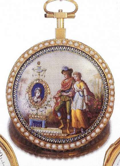 Pierre Viala a Geneve, circa 1890. Fine and elegant 18K gold and enamel ...